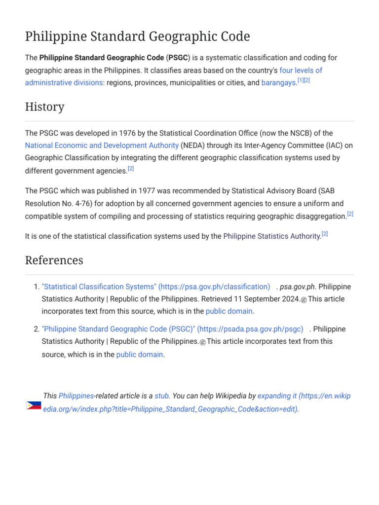 Philippine Geographic Code Guide | PDF