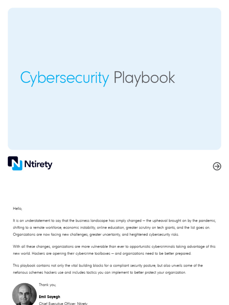 Cybersecurity Playbook for Enterprises | PDF | Security | Computer Security