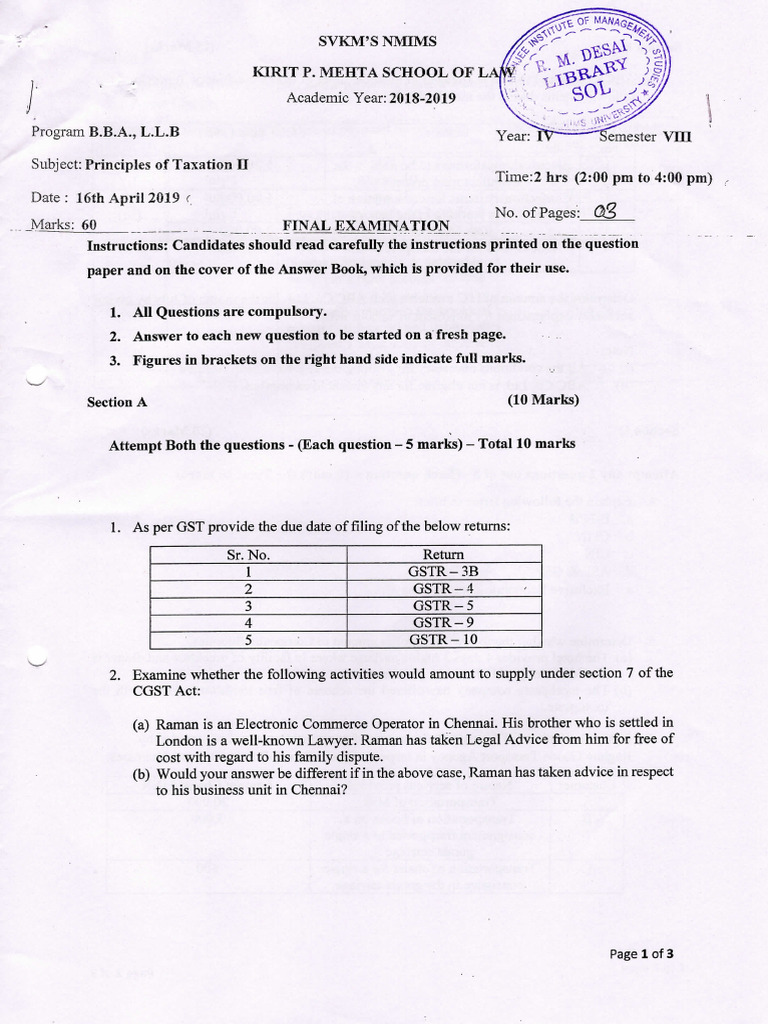 Principles of Taxation II | PDF | Value Added Tax | Economies