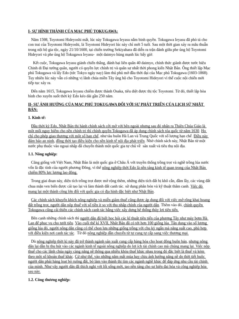 I-S Hình Thành C A M C PH Tokugawa | PDF