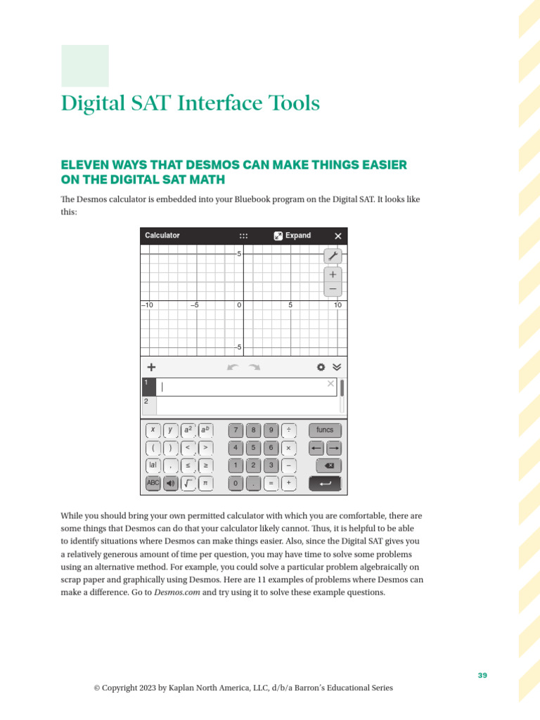 Digital SAT Interface Tools | PDF | Equations | Mathematical Concepts