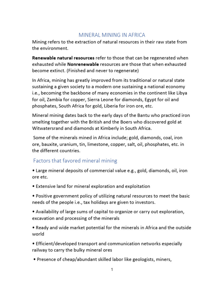 Mining Geography | PDF | Petroleum | Mining