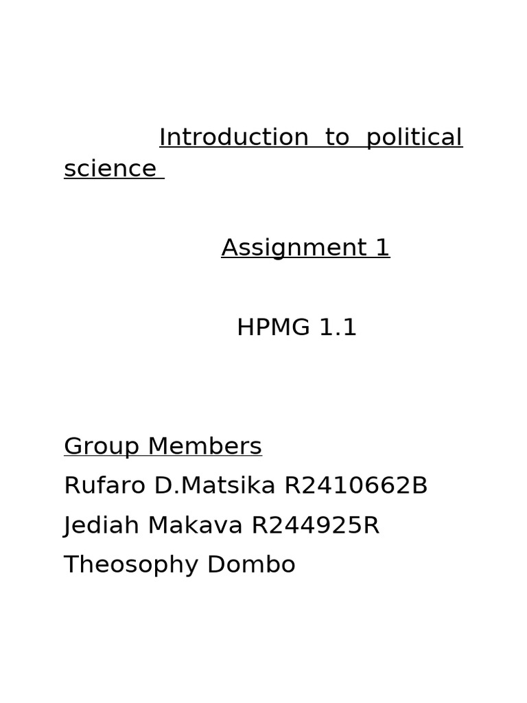 Introduction To Political Science Assignment | PDF | Justice | Crime ...