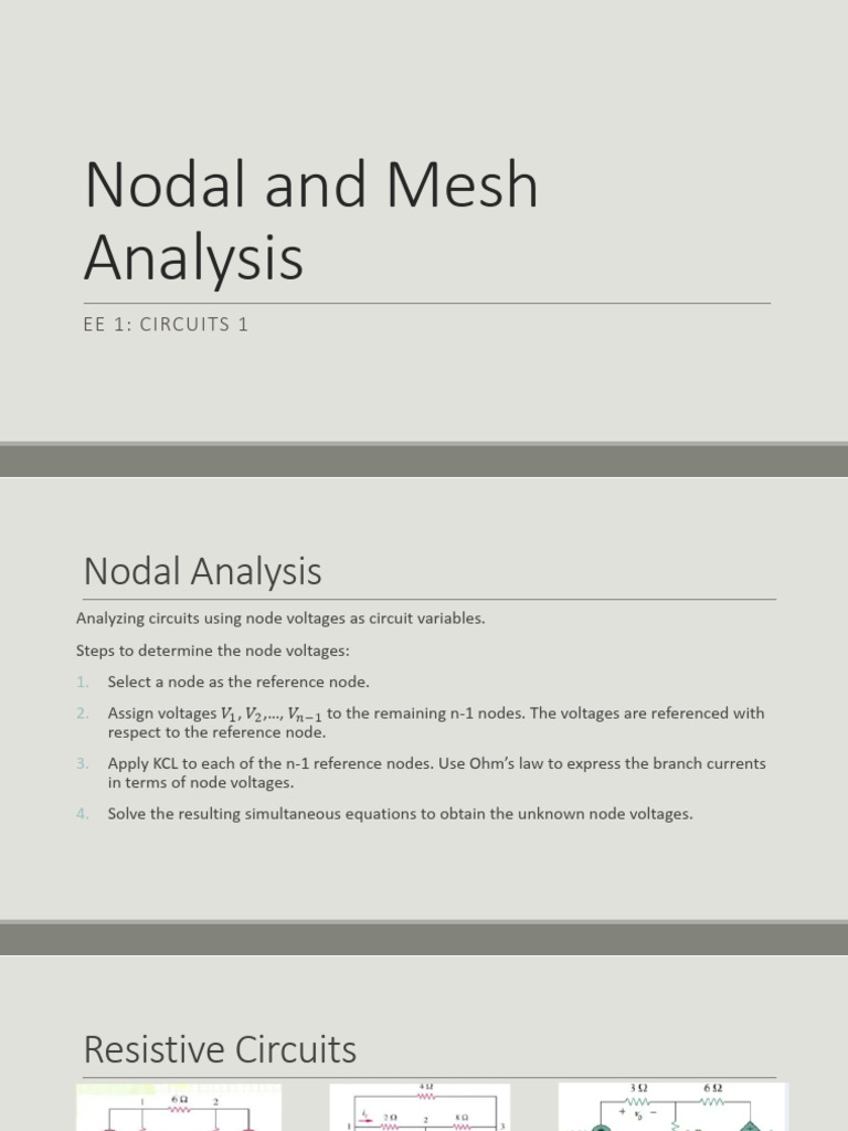 Nodal and Mesh Method | PDF | Electrical Network | Computer Engineering