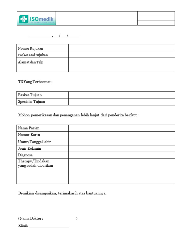 Form Surat Rujukan Manual | PDF