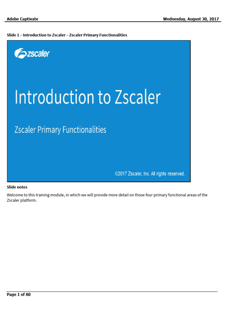 Zscaler Platform Functional Overview | PDF | Proxy Server | Software