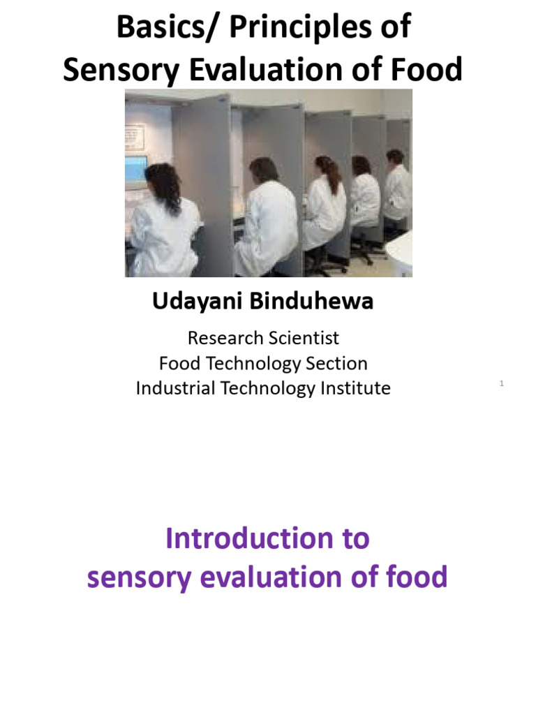 Sensory Lecture Certificate Course - Note | PDF | Senses | Taste