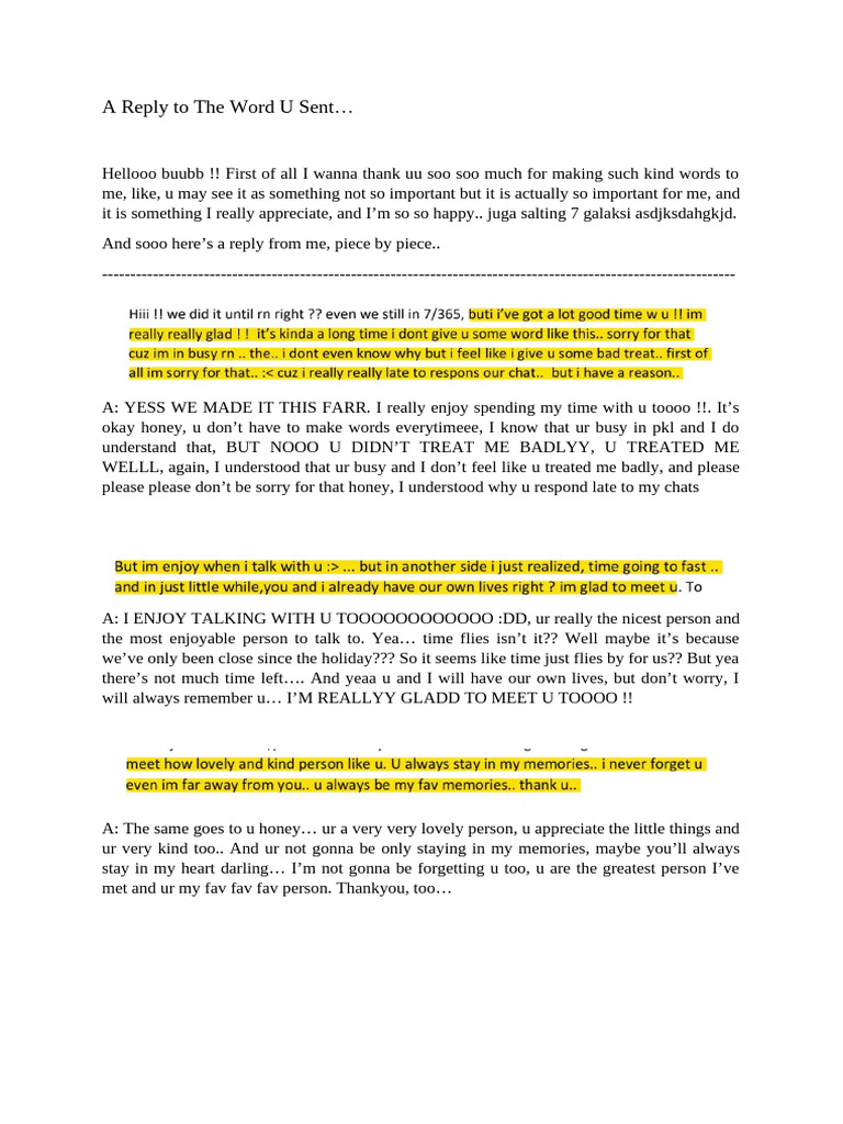 A Reply To The Word U Sent | PDF | Self-Improvement