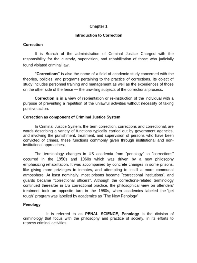 Chapter-1-INTRODUCTION-TO-CORRECTION | PDF | Corrections | Prison