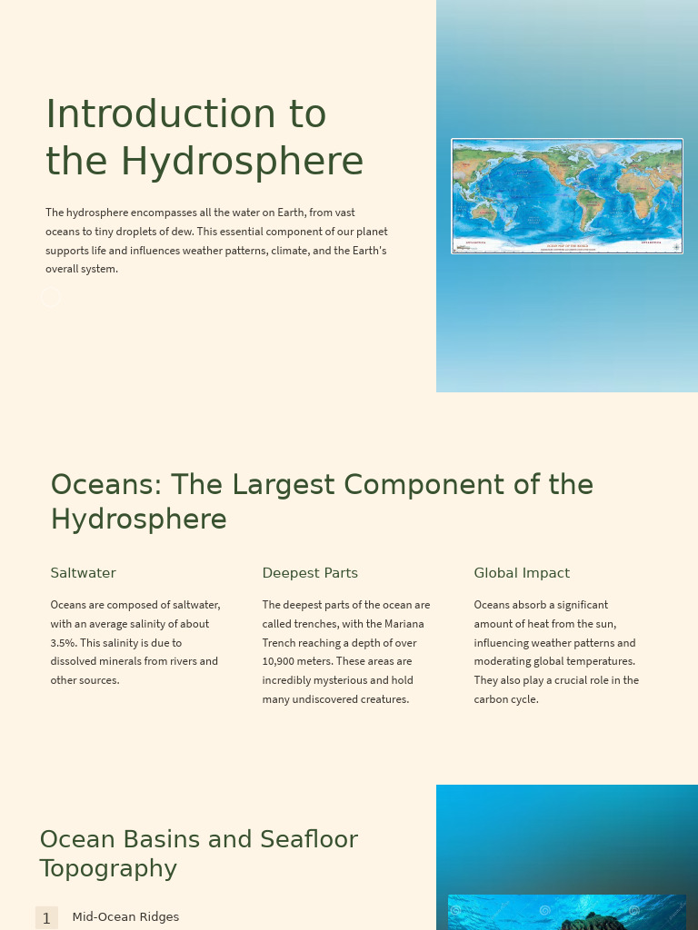 Introduction To The Hydrosphere | PDF | Oceans | Seabed