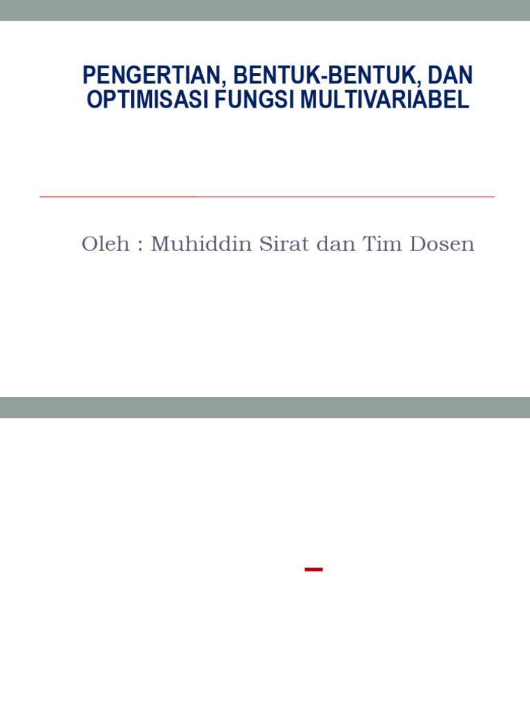 12 s1. FINAL OPTIMISASI FUNGSI MULTIVARIABEL | PDF