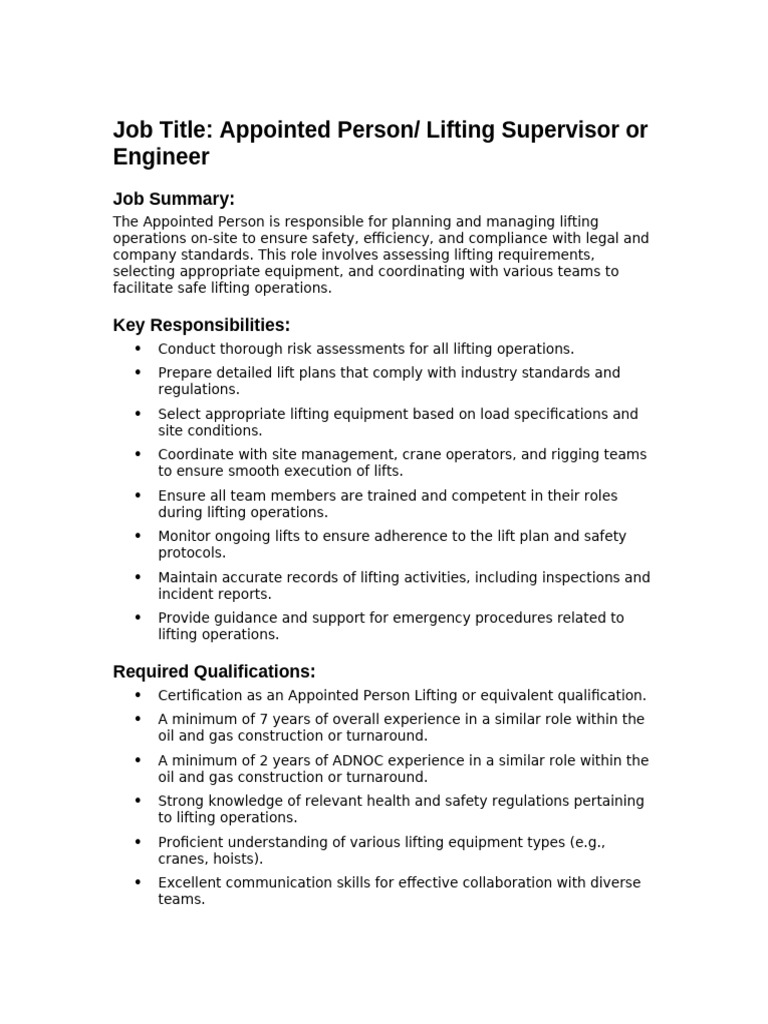 Appointed Persons Lifting | PDF | Business | Computers