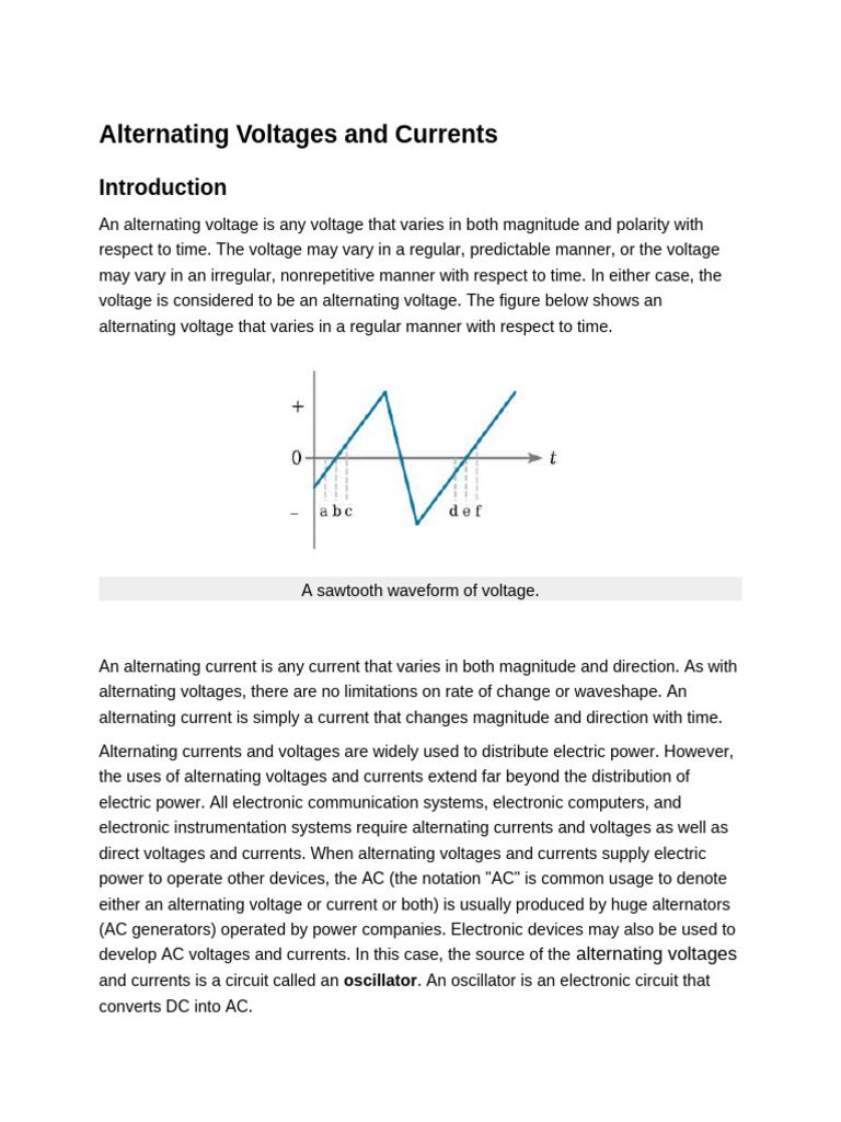 Alternating Voltages and Currents | PDF | Phase (Waves) | Alternating Current