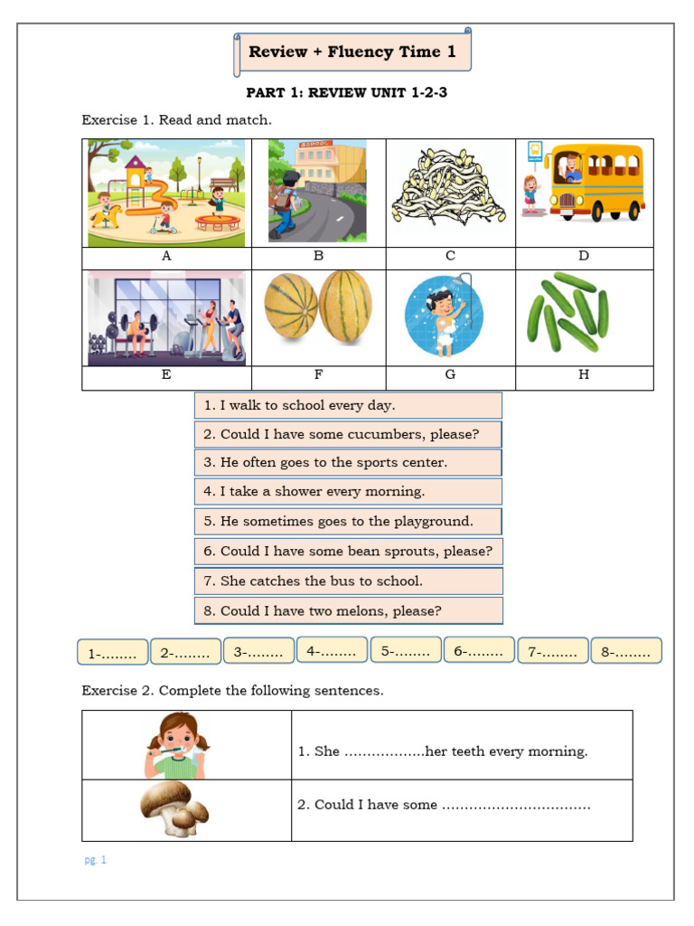 Review Fluency Time 1 Pdf Fruit Foods