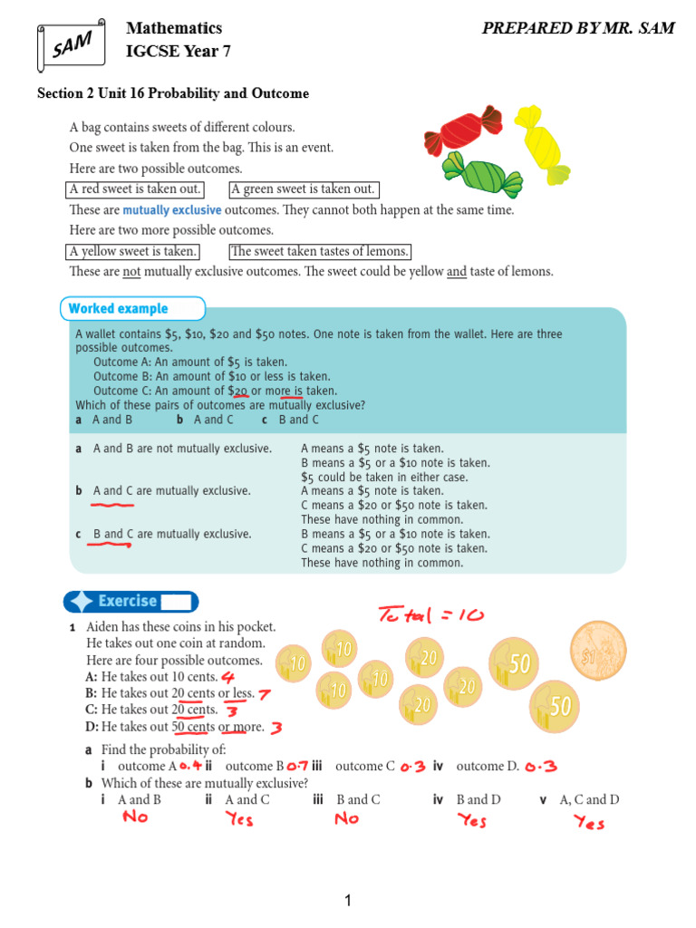 Mathematics IGCSE Y7 Section 2B | PDF | Triangle | Probability