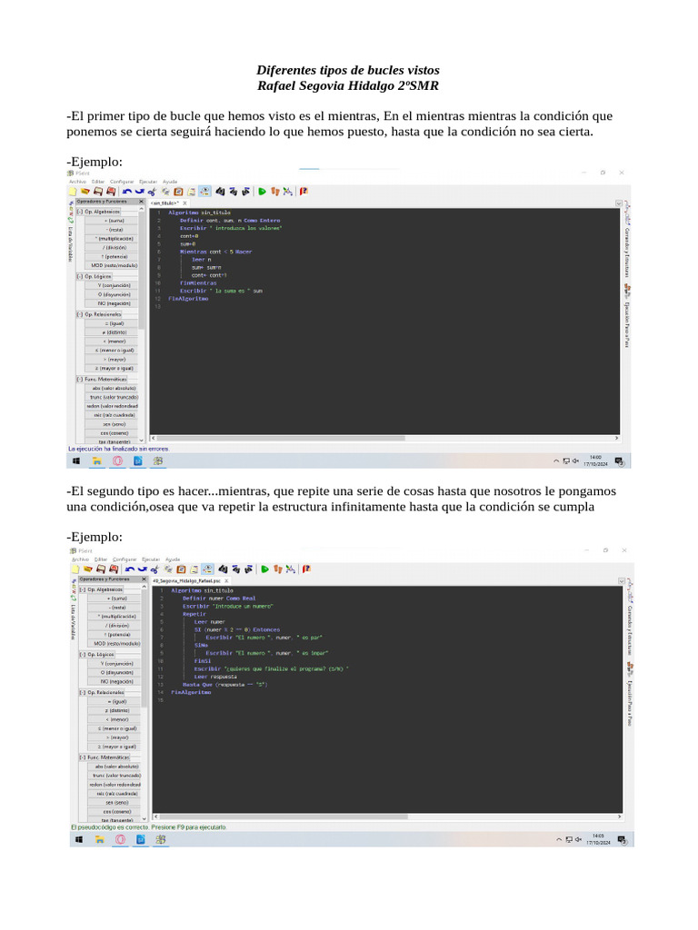 Tarea5 Documento Bucle Apellido1 Apellido2 Nombre | PDF