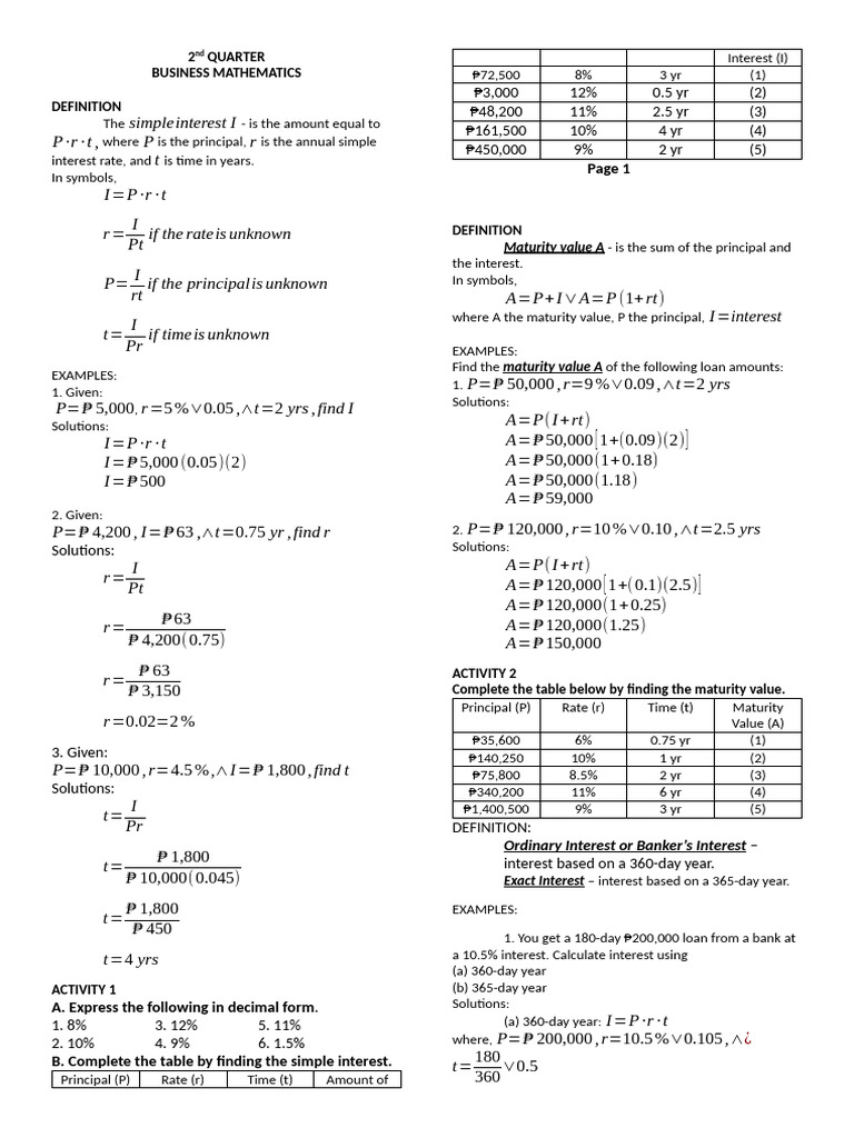 Simple and Compound Interest Guide | PDF | Interest | Compound Interest