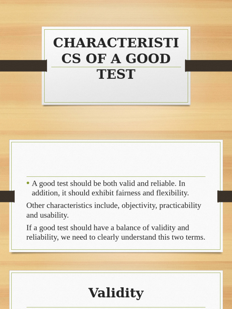 Characteristics of A Good Test | PDF | Validity (Statistics ...