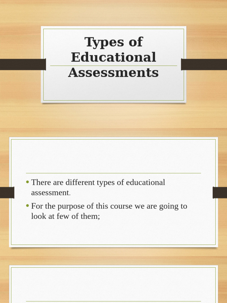 Types of Educational Assessments Explained | PDF | Educational ...