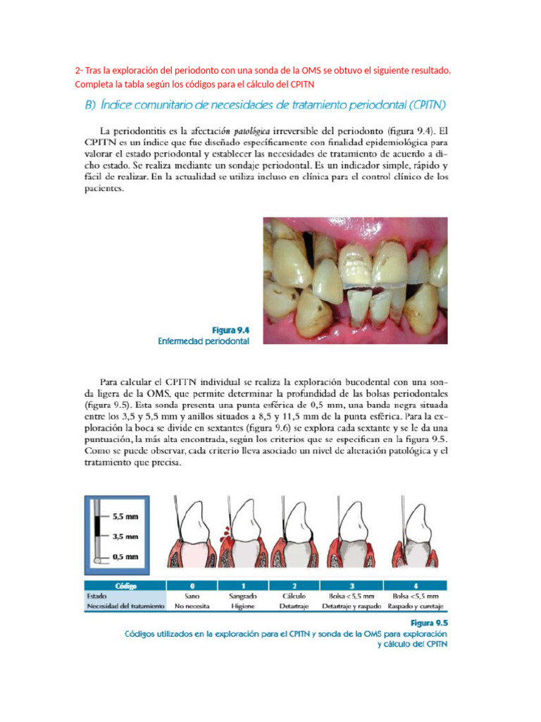 Análisis de CPITN y CAOD en Odontología | PDF
