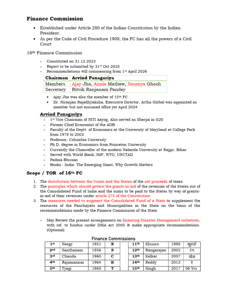 Finance Commissions | PDF | Government | Economies