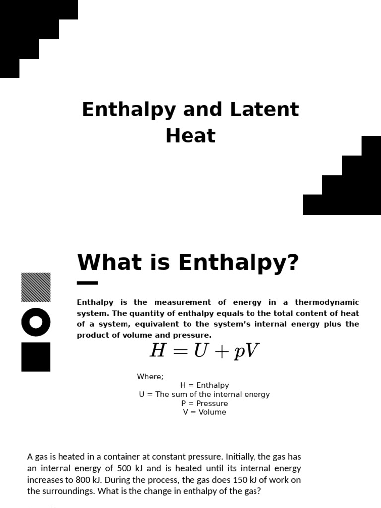 Enthalpy and Latent Heat Explained | PDF | Science & Mathematics ...