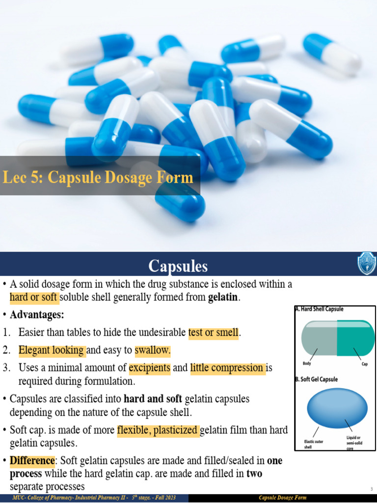 Lec 5 | PDF | Gelatin | Tablet (Pharmacy)