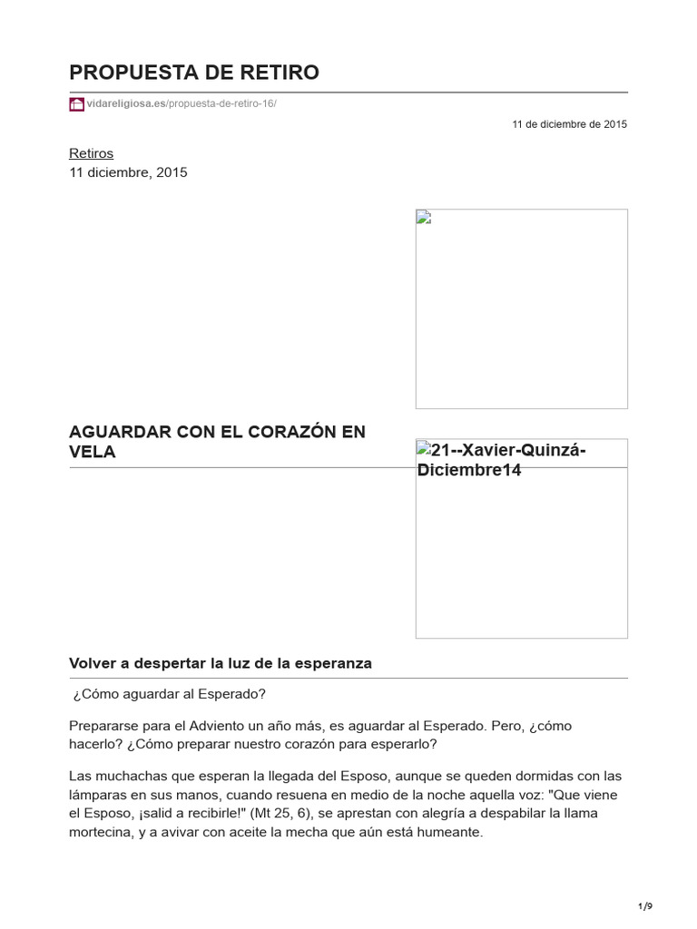 Vidareligiosa.es-propuesta de Retiro | PDF | Amor | Verdad