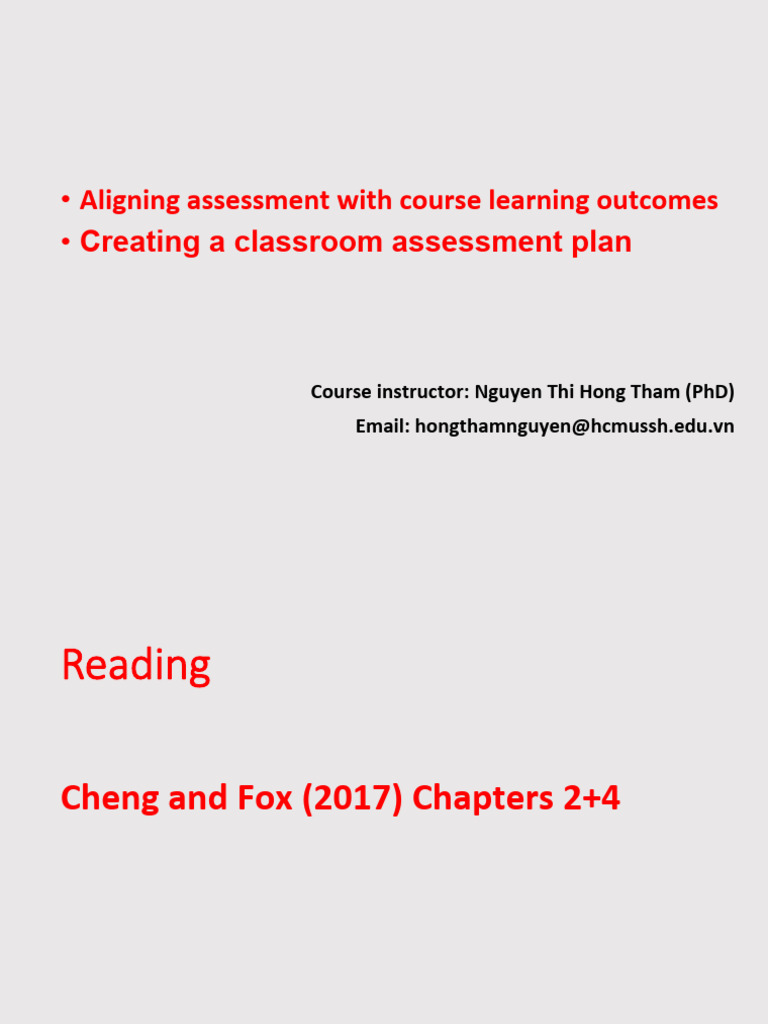 Session 3 - Alignment and Assessment Plan | PDF | Vocabulary | Learning