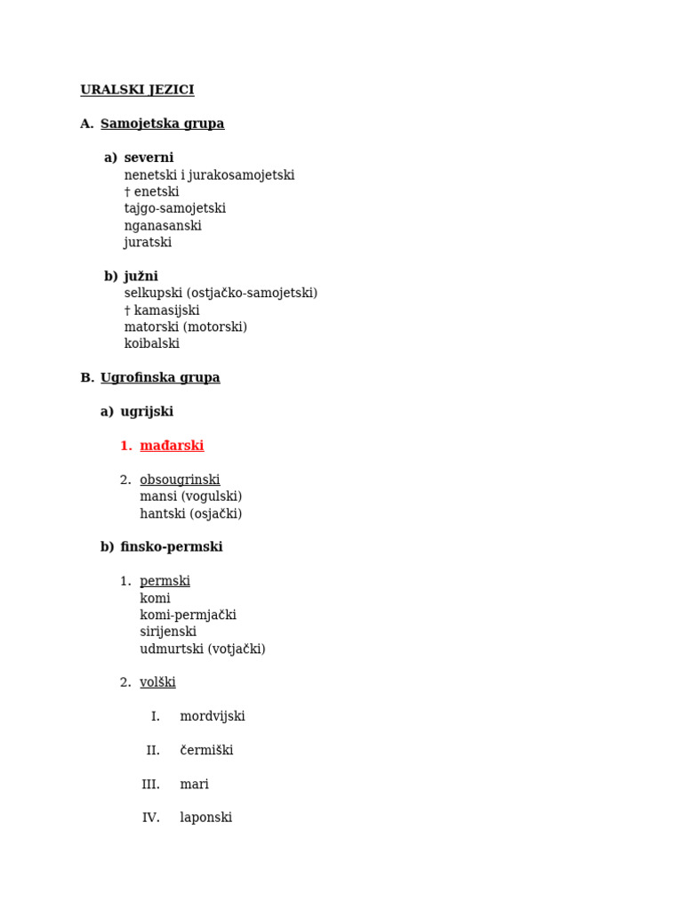 Podela Uralskih Jezika | PDF
