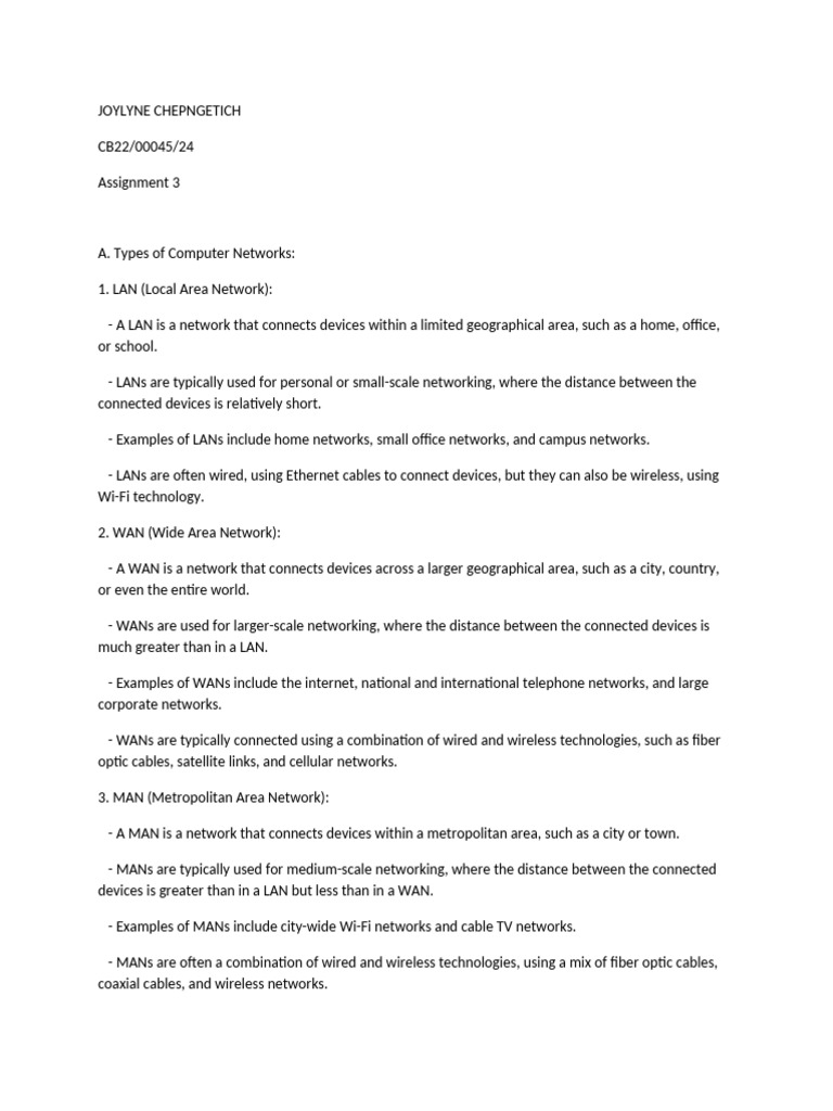 Assignment 3 Computer Pdf Computer Network Osi Model 3040