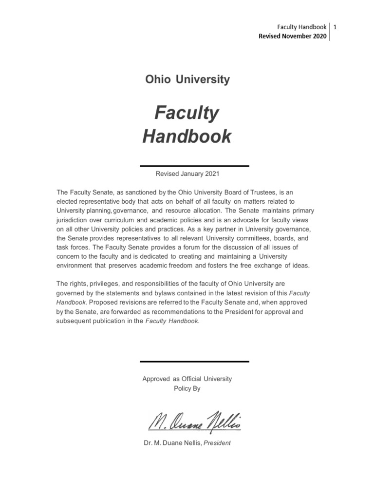 Faculty Senate Handbook-Revised January 2021 | PDF | Academic Freedom ...