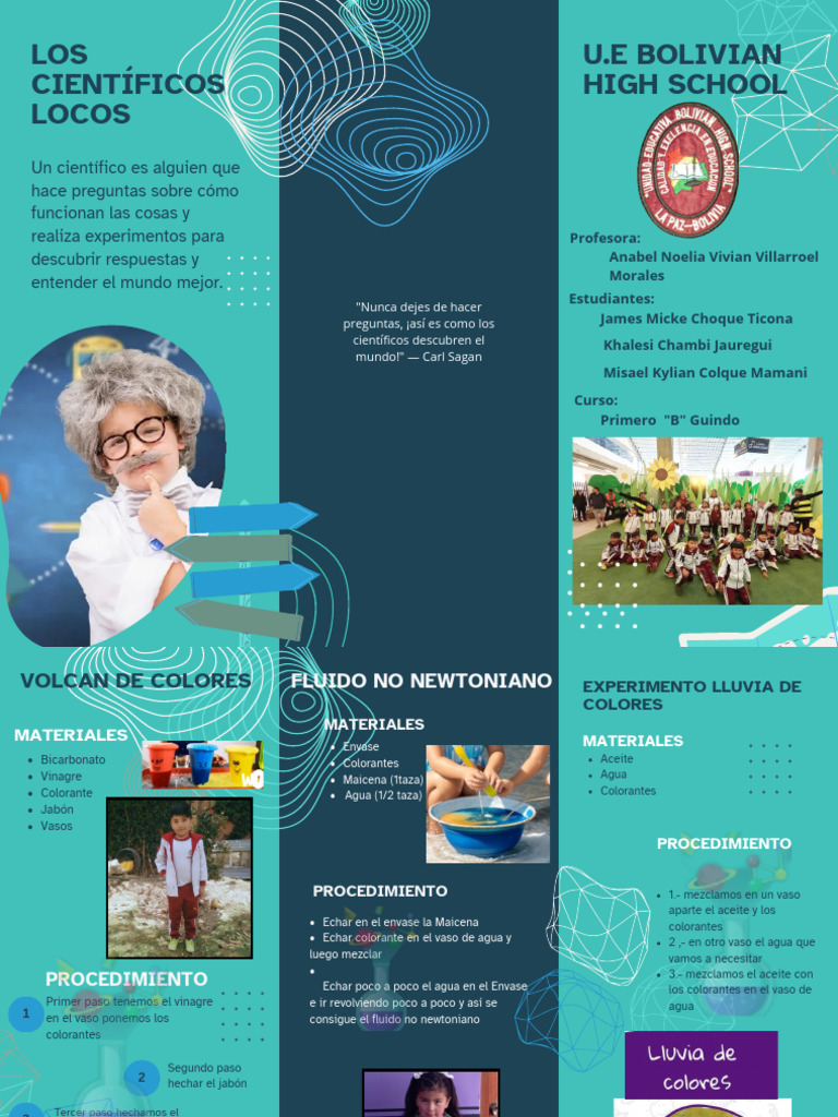 Tríptico Del Los Científicos Kids | PDF