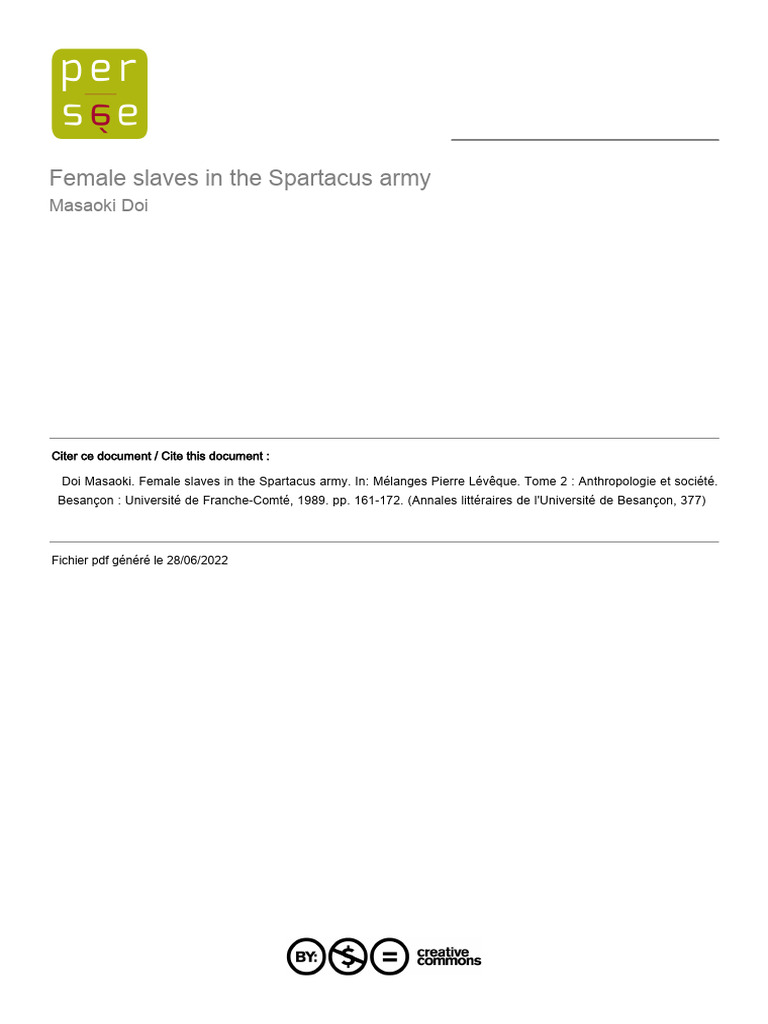 Female Slaves in Spartacus' Army | PDF | Spartacus | Gaul