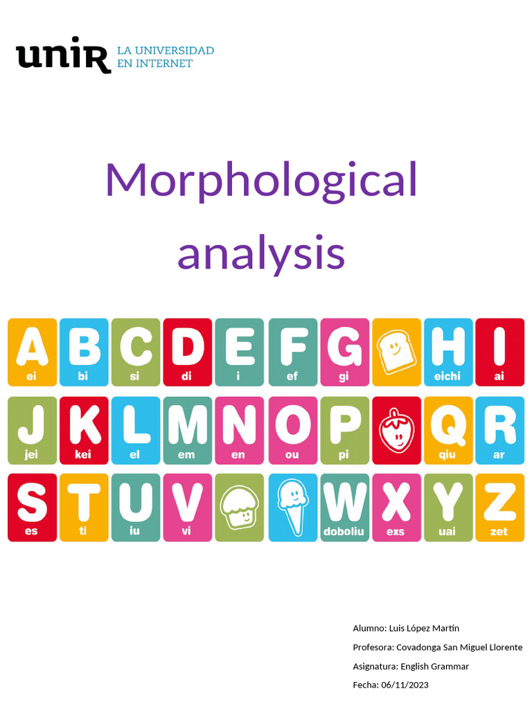 Morphological Analysis LuisLopezMartin | PDF | Morphology (Linguistics ... Morphological Analysis LuisLopezMartin | PDF | Morphology (Linguistics ...