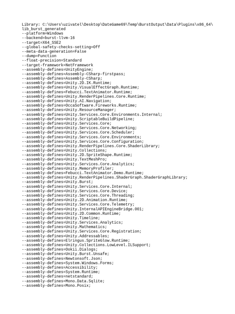 Lib Burst Generated | PDF | Integer (Computer Science) | Unity (Game Engine)