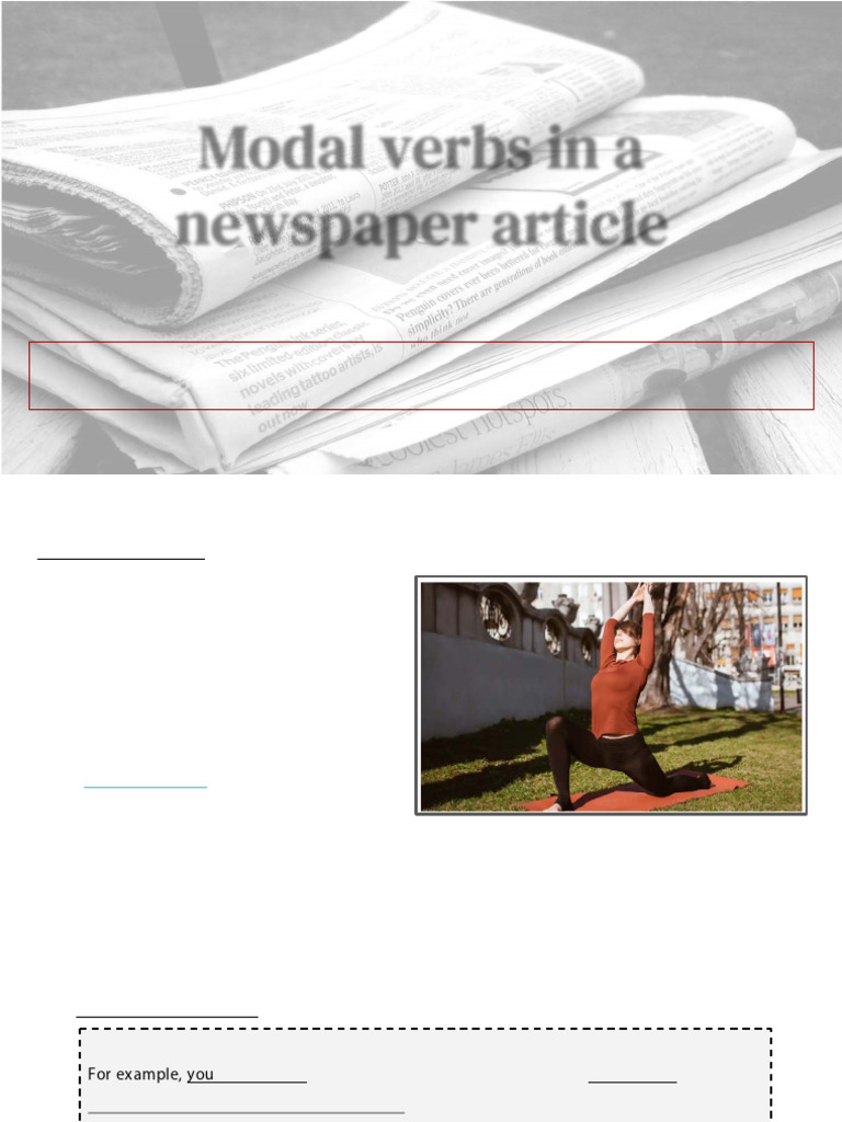 Modal Verbs in a Newspaper Article. | PDF