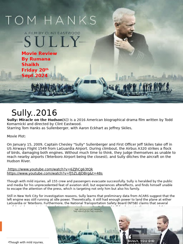 Presentation Sully | PDF | Man Made Disasters | Aviation Safety