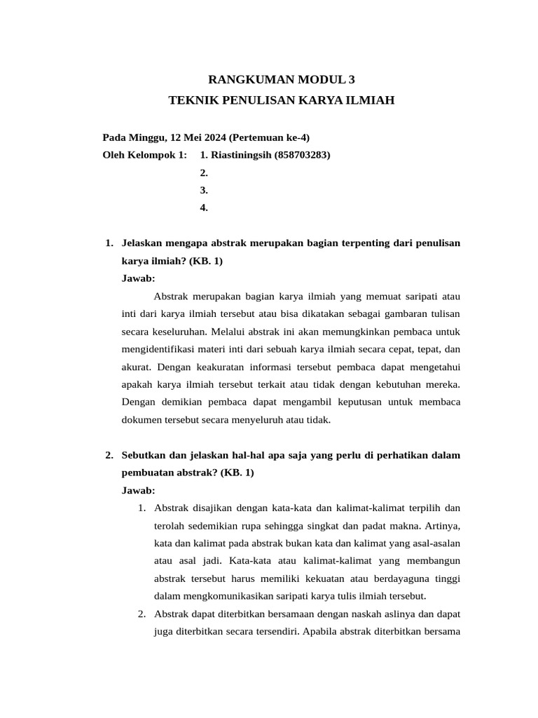 Rangkuman Modul 3 - Kelompok 1 | PDF
