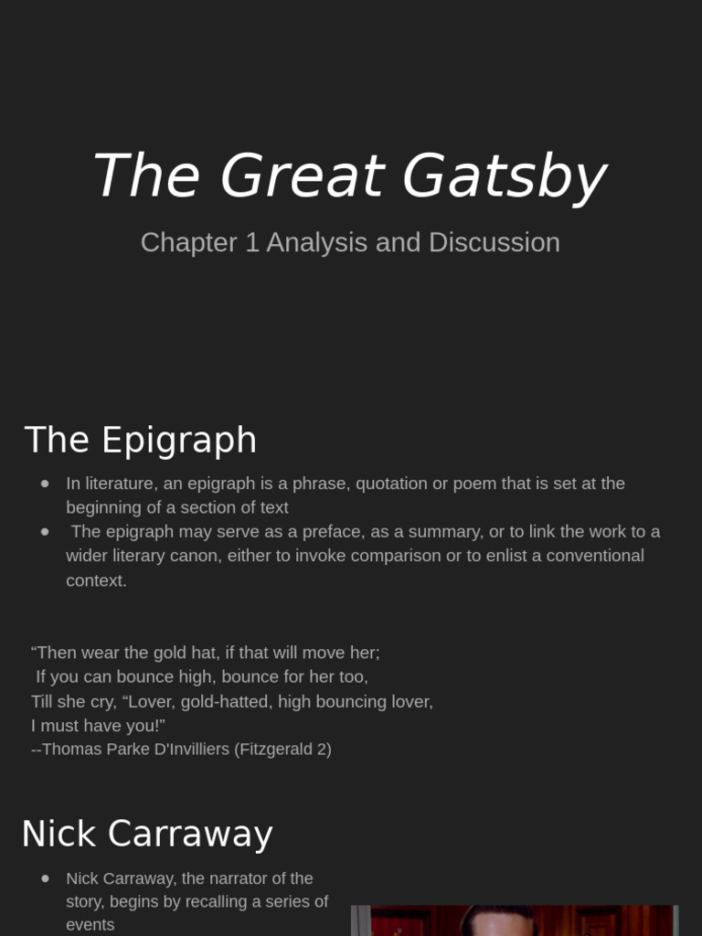 The Great Gatsby Chapter 1 Insights | PDF | The Great Gatsby