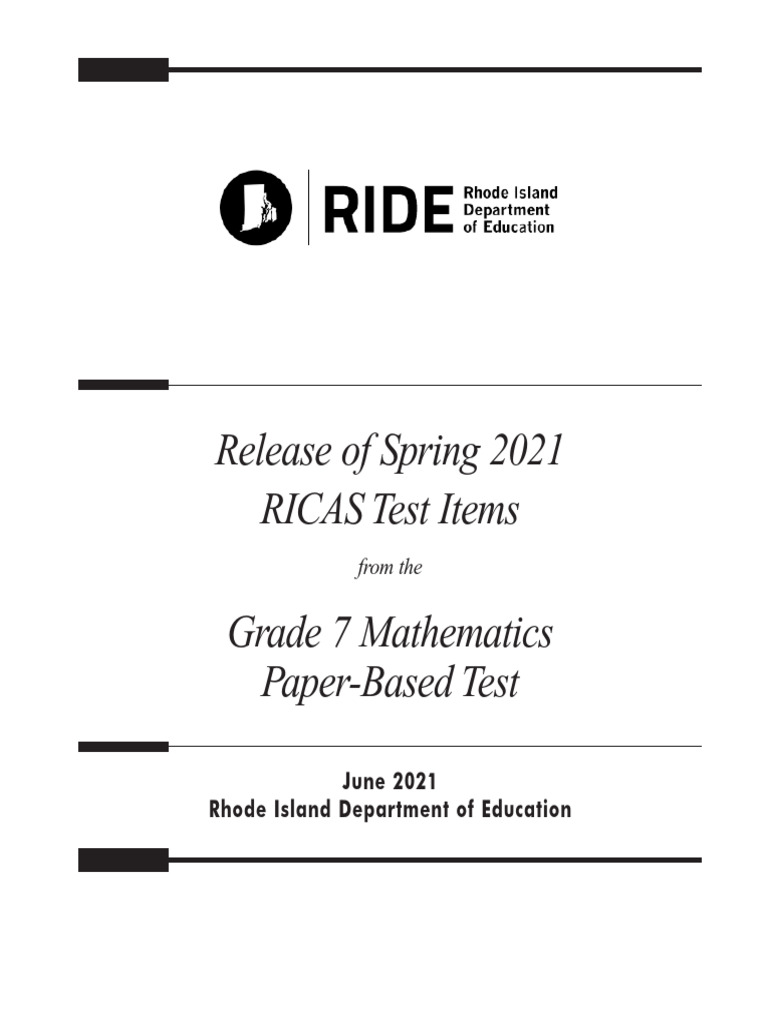 RICAS 2021 Gr7 MATH RID ADA | PDF | Area | Gallon