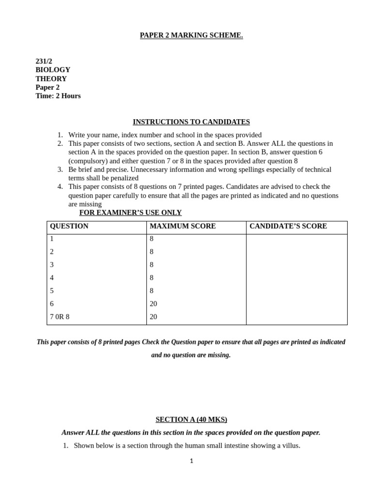 Biology f3t3 Pp2 Ms | PDF | Osmosis | Testicle
