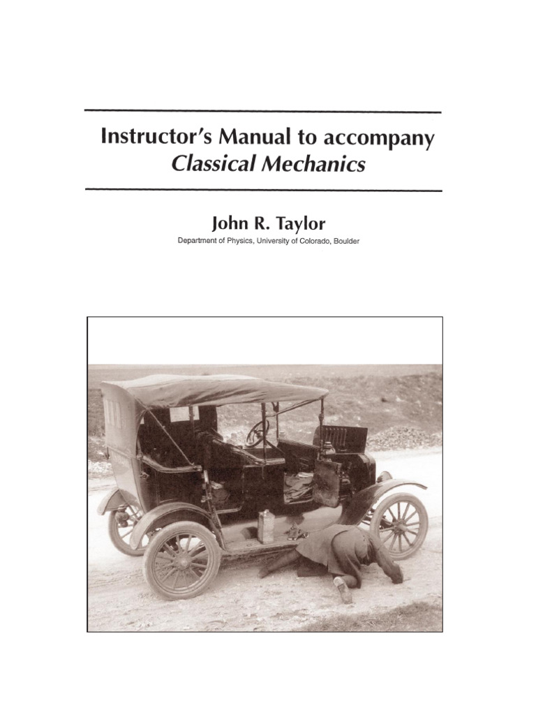 John R. Taylor - Classical Mechanics Instructor's Solution Manual (2005 ...