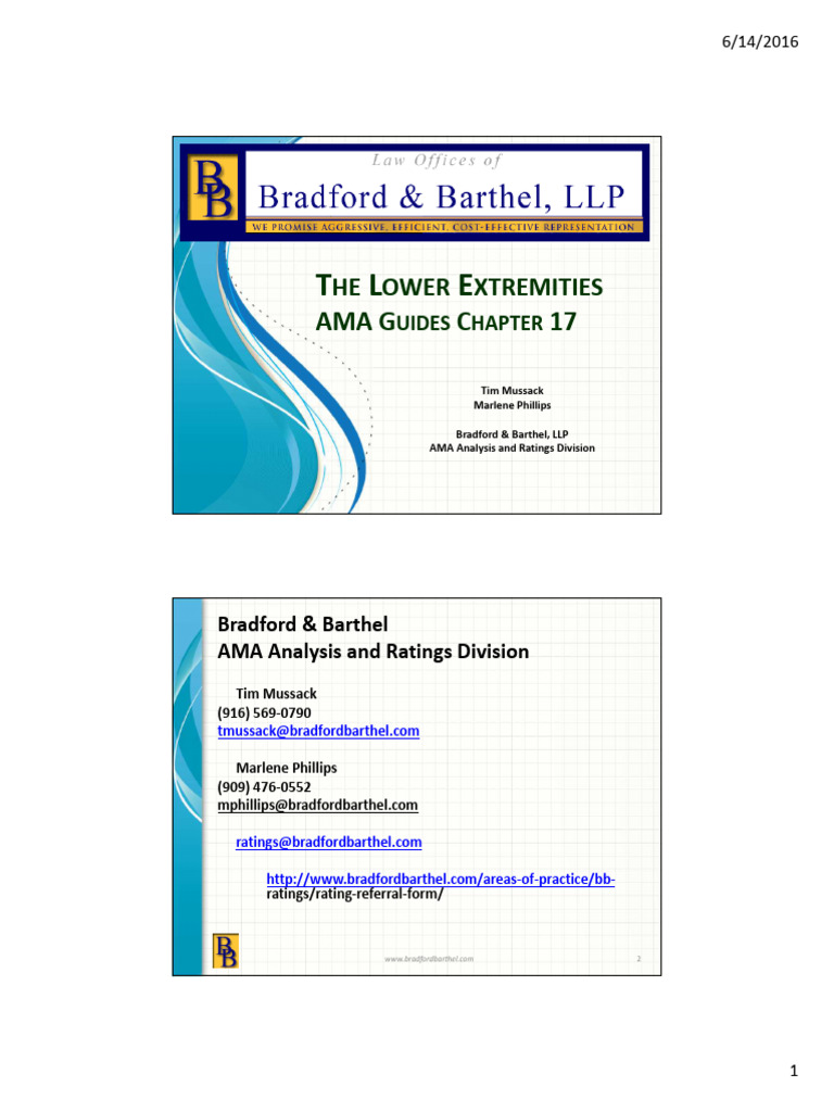 AMA Guides 5th Ed: Lower Extremities Overview | PDF | Knee | Anatomical ...