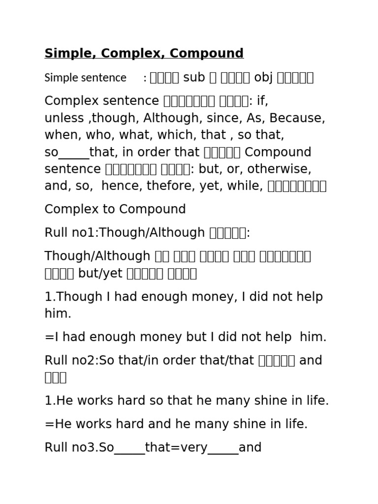 Simple, Complex, Compound | PDF | Linguistic Typology | Linguistics