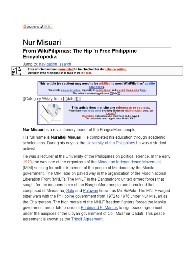 Nur Misuari: From Wikipilipinas: The Hip 'N Free Philippine ...
