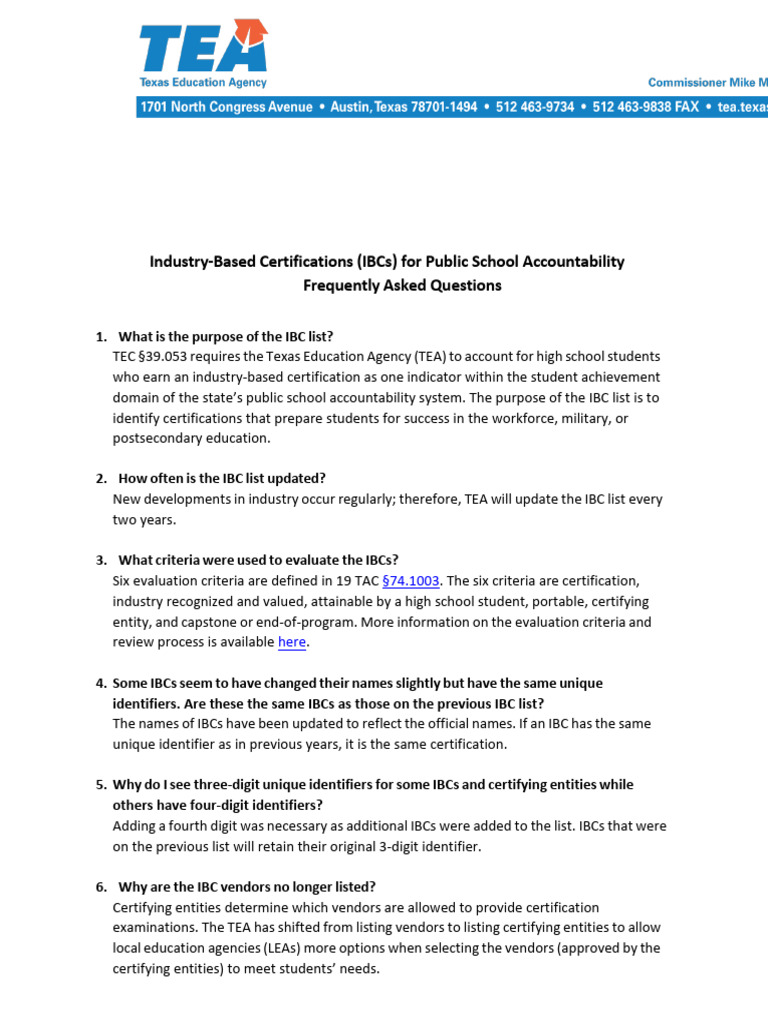 Ibc Evaluation Faq Updated Timeline and Criteria | PDF | Certification