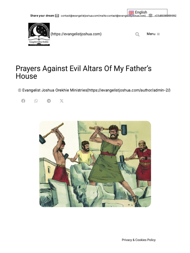 Prayers Against Evil Altars of My Father's House | PDF | Jesus | Altar