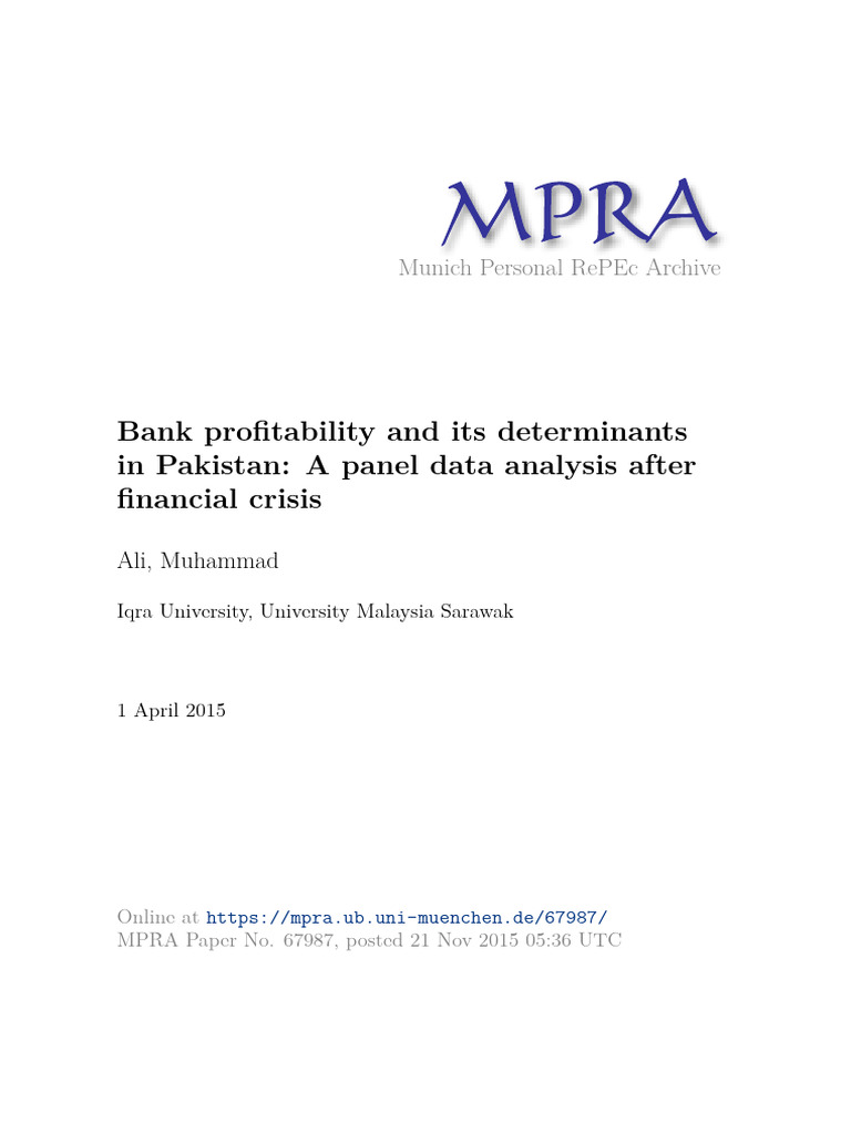 Bank Profitability and Its Determinants | PDF | Banks | Market Liquidity