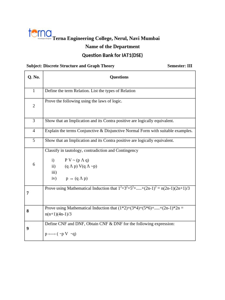 SE-DSGT-Question Bank | PDF